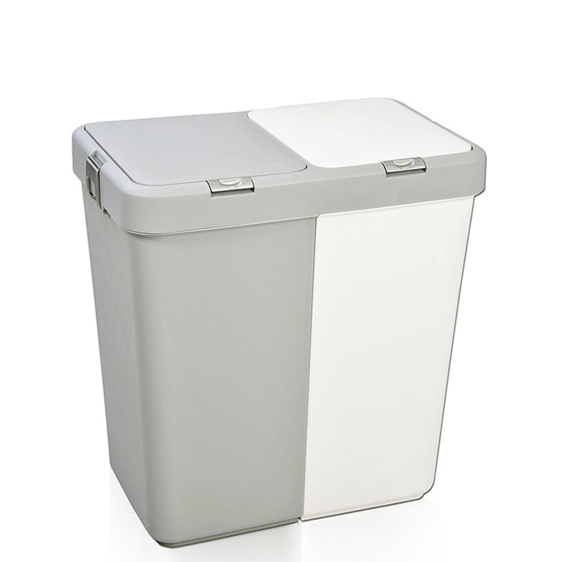 Καλάθι Απλύτων Διπλό 80lt 54x34.5x57cm Πλαστικό Με Διπλό Καπάκι 3.12kg ...