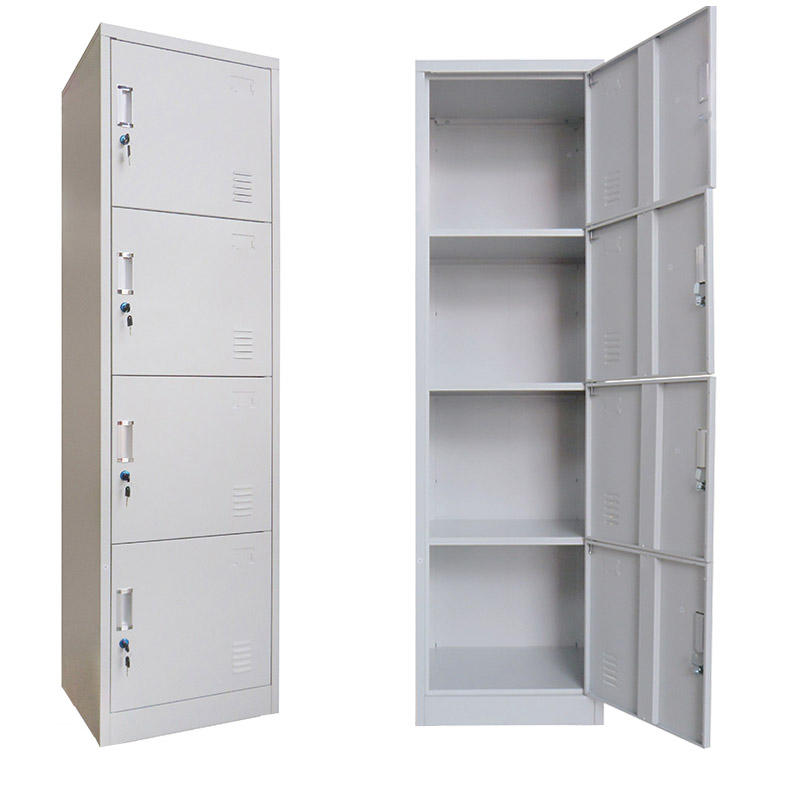 VESTA Metal Locker 50x45x180cm 4 Cupboards 24kg Gray Open WITHOUT LEGS ...