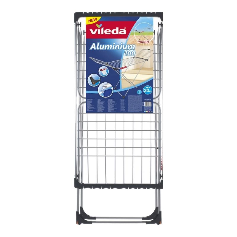 VILEDA Απλώστρα Ρούχων 100% Αλουμινίου 167x56x117cm 3φυλλη MAX Άπλωμα ...