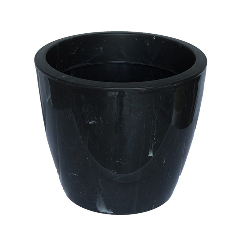 Caspo/Pot 13lt Plastic Round Glossy Ø30x25cm ONYX NATURA MARBLE Greece ...