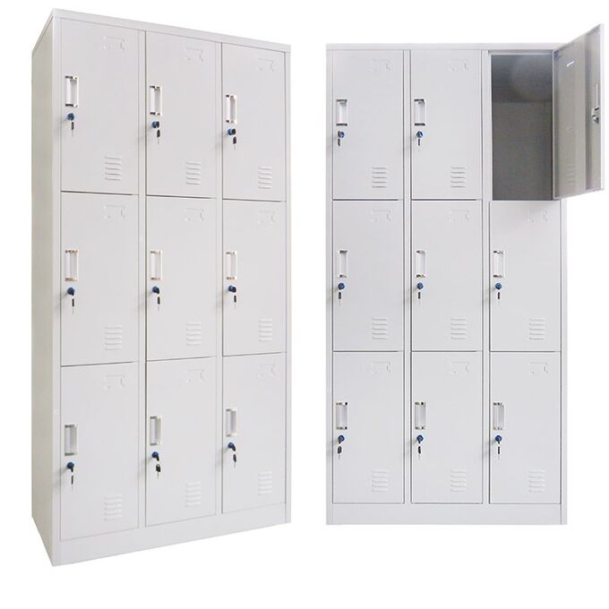 STEELEN Metal Wardrobe - Locker 90x45x185cm 9 Cabinets Thickness 0.6mm ...