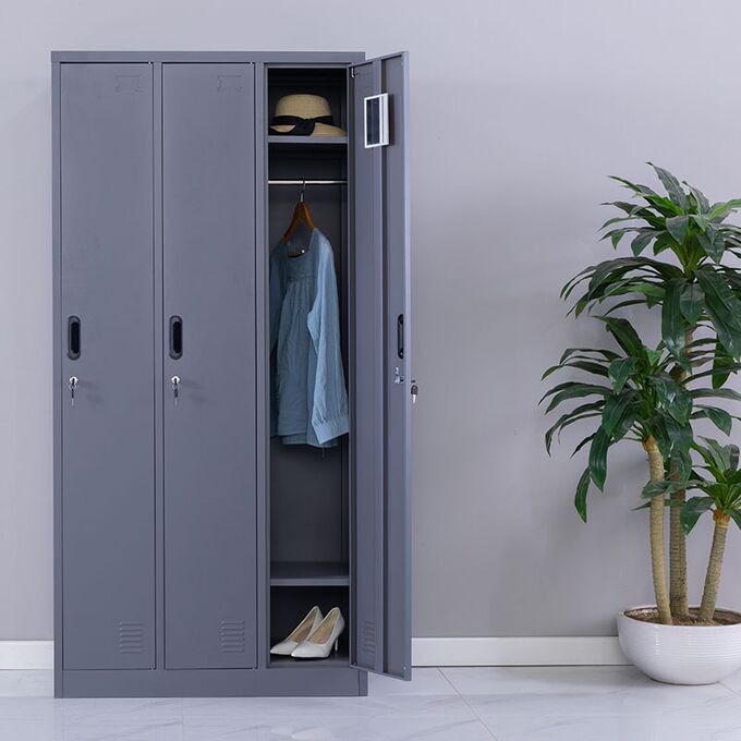 STEELEN Metal Wardrobe - Locker 90x45x185cm 3-leaf 51kg WITHOUT LEGS ...